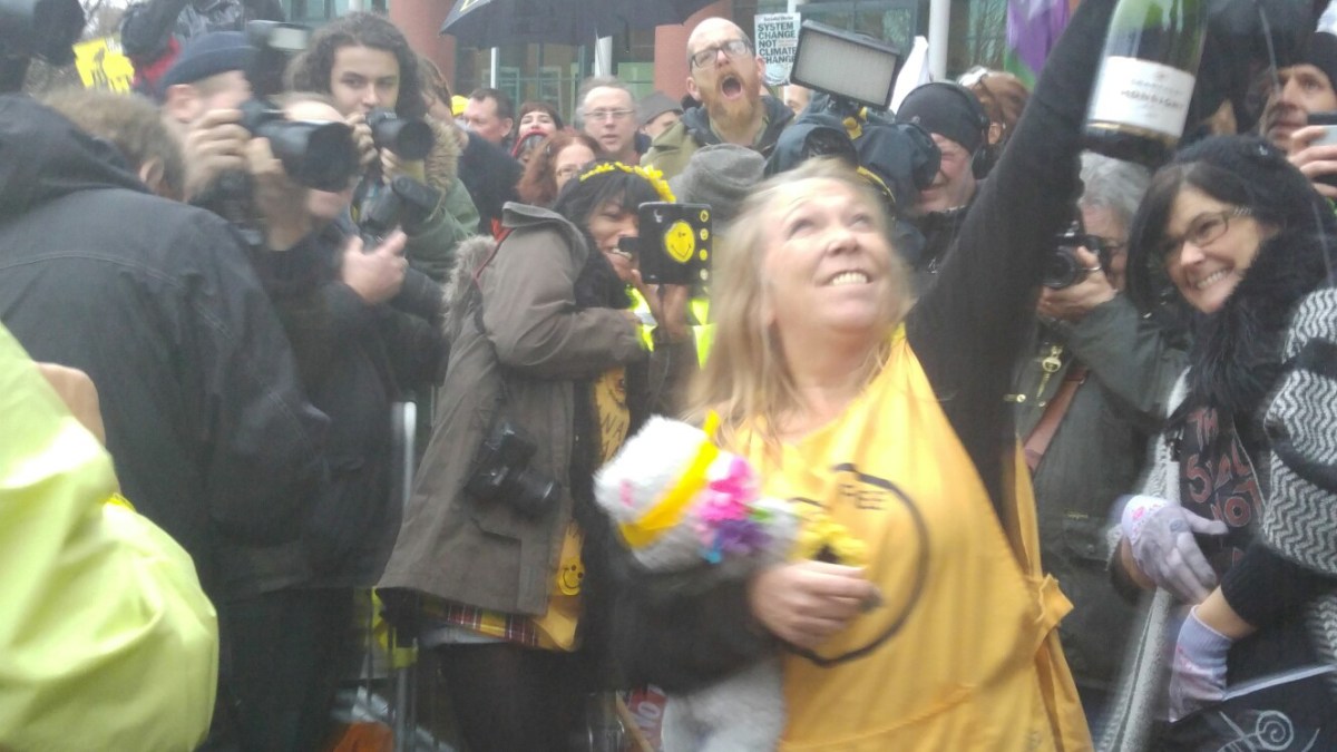Cheering crowds at court as anti-fracking campaigner, Tina Rothery ...