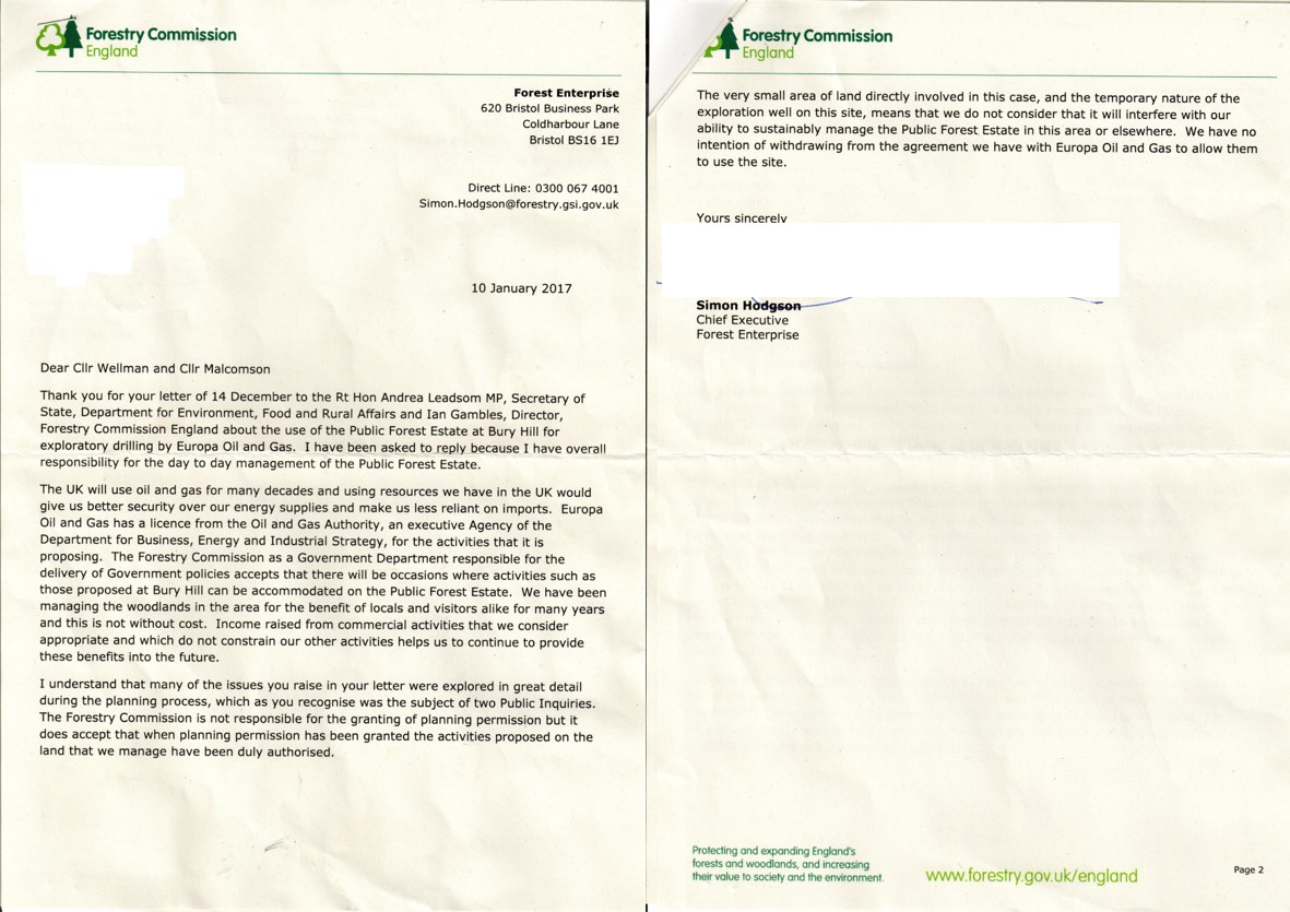 Forestry Commission refuses to drop oil drilling deal with Europa near ...