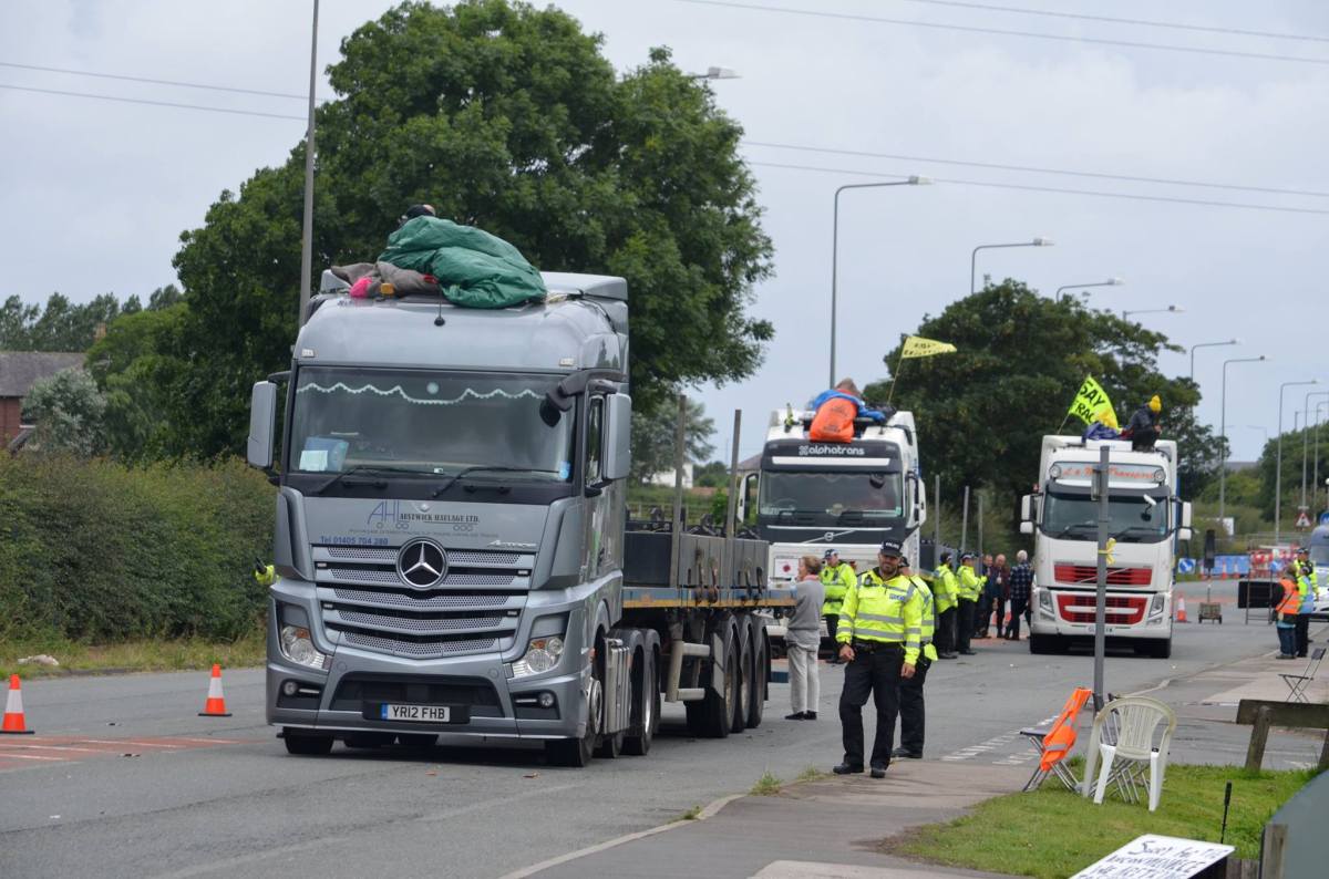 Lorry protest outside Lancs fracking site nears 60 hours – DRILL OR DROP?