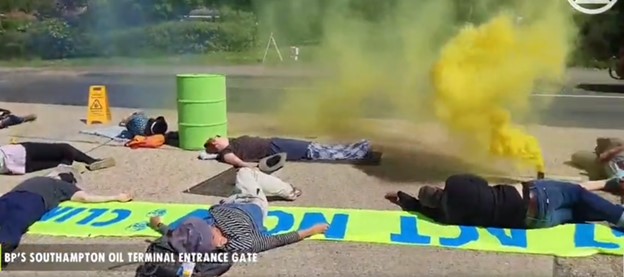 Updated: Climate activists blockade BP Hamble oil terminal – DRILL OR DROP?
